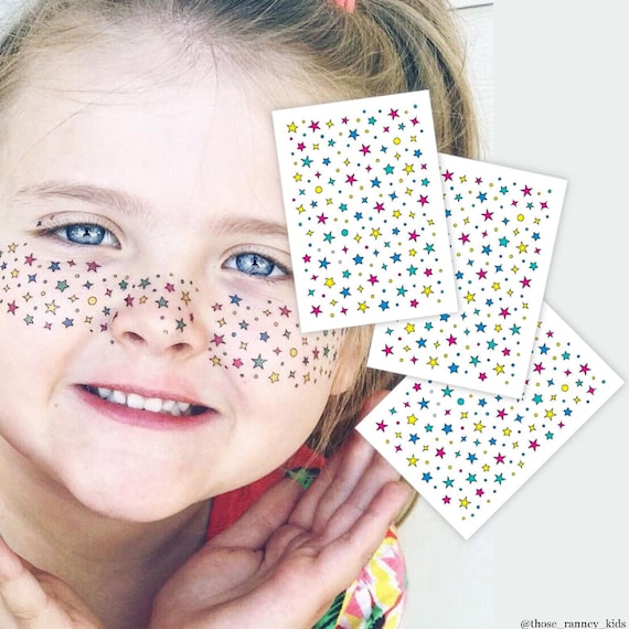 Temporary Star Face Tattoos