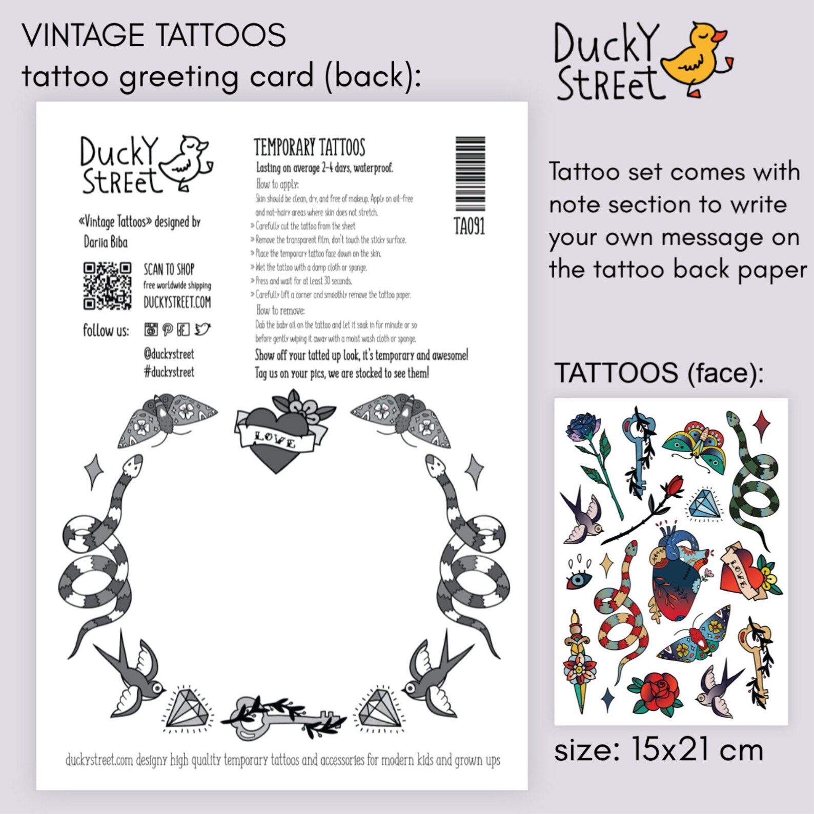 Vintage Temporary Tattoo Transfers. Classic Retro Style Kids | Etsy