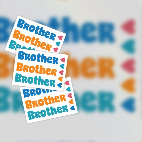Brother lettering temporary tattoo transfers. Set of 3 tattoo sheets, 9 ...