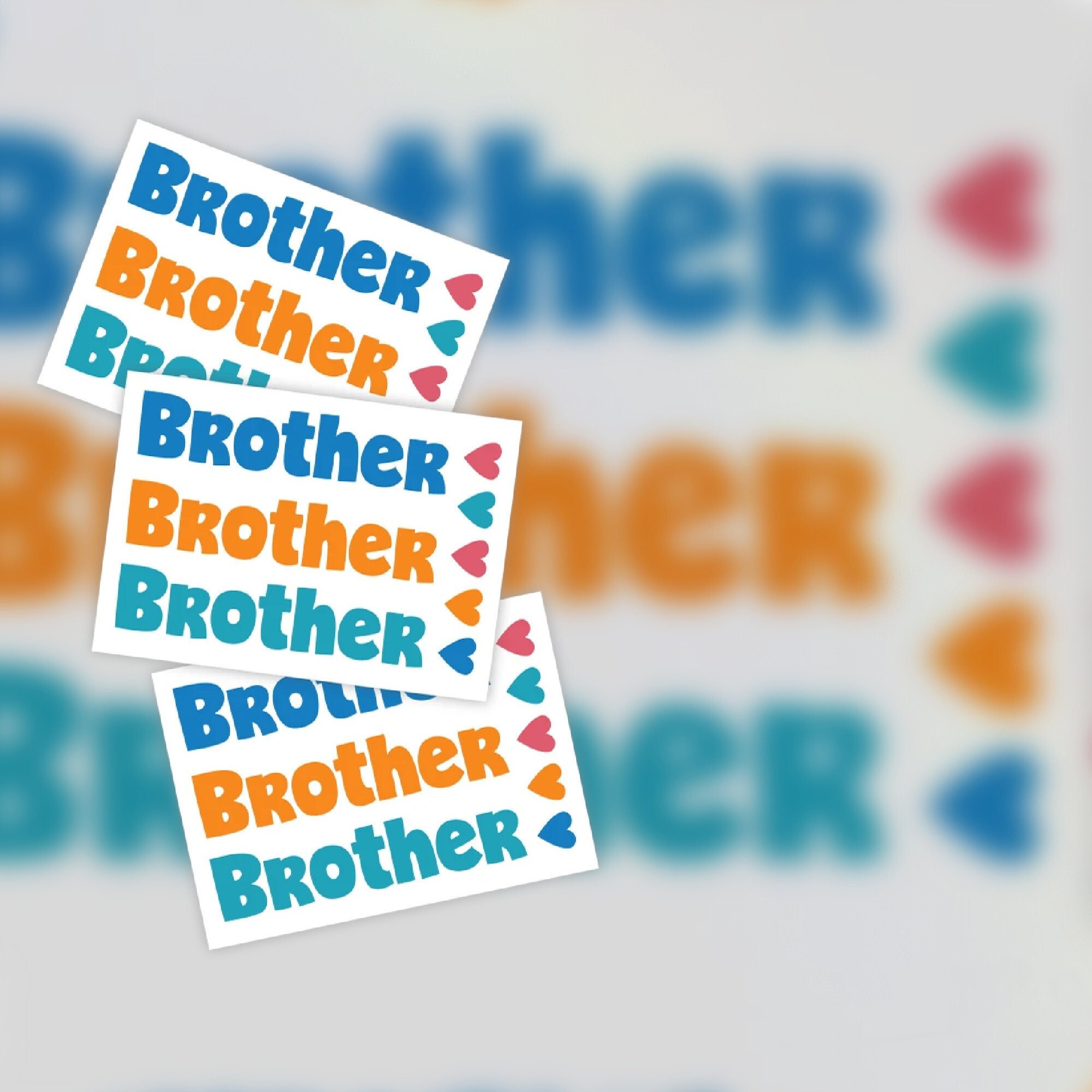 Brother Lettering Temporary Tattoo Transfers. Set of 3 Tattoo | Etsy