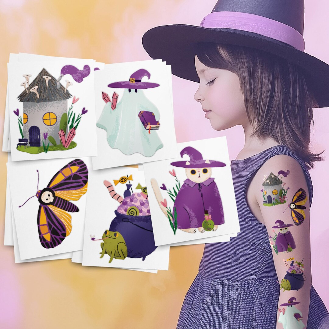 Witch Party Temporary Tattoos. Bewitching Bash Birthday Favors. - Etsy