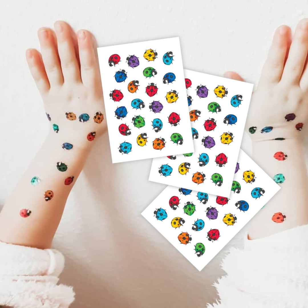Ladybird Temporary Tattoo Set of 66 Tiny Ladybugs Kids Tattoos ...