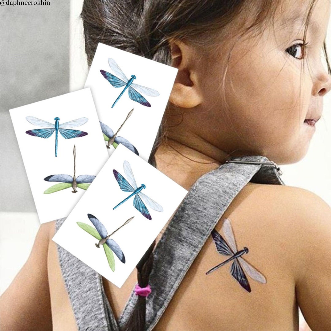 Dragonfly Temporary Tattoo Transfers. Hand Painted Watercolor - Etsy
