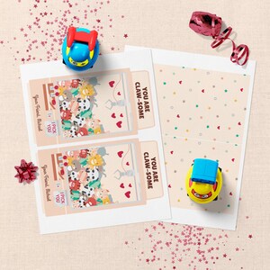 Classroom Valentines Toy Holder Card With Claw Machine. School Gifts ...