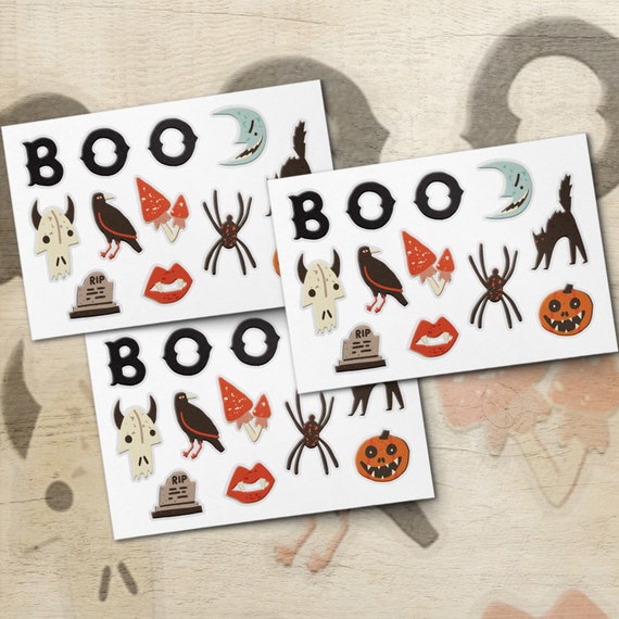 BOO Knuckles Temporary Tattoo Transfers. Body Stickers For Kids. Set of ...