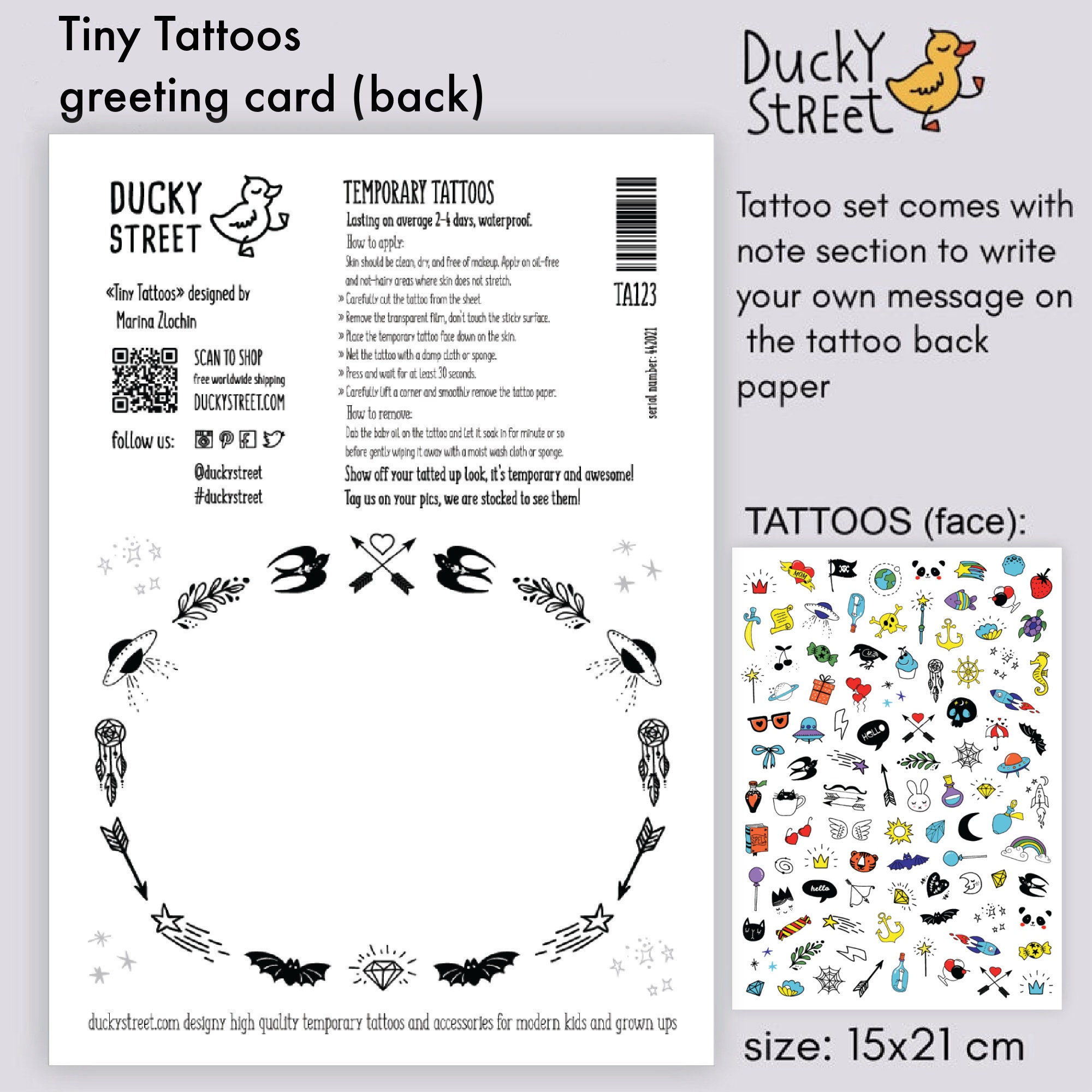 Tiny Temporary Tattoo Transfers. Birds Rainbows Hearts | Etsy