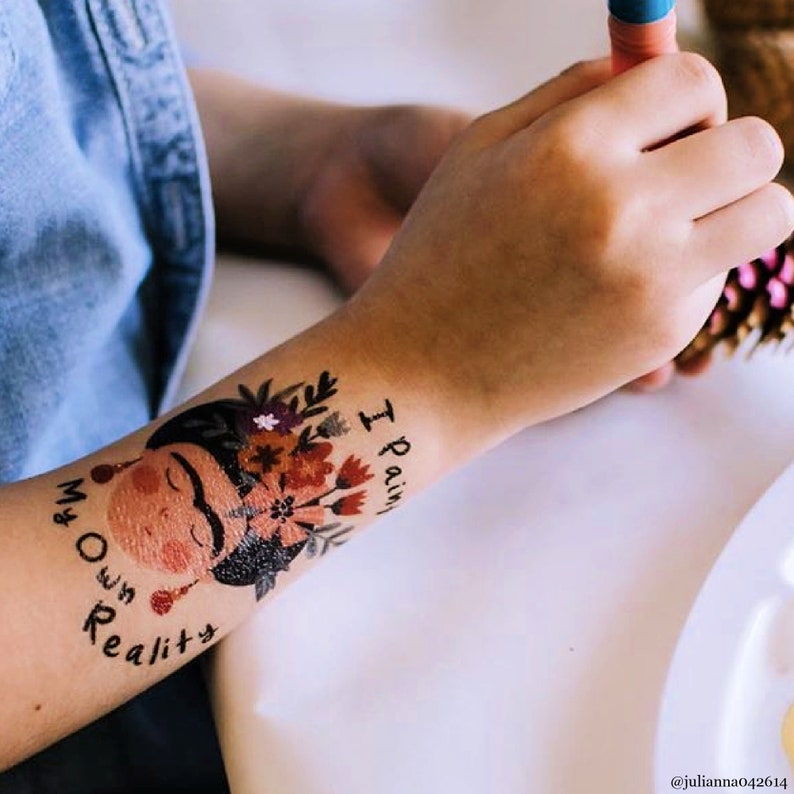 Frida Kahlo Temporary Tattoos: "i Paint My Own Reality" Stickers - Set ...