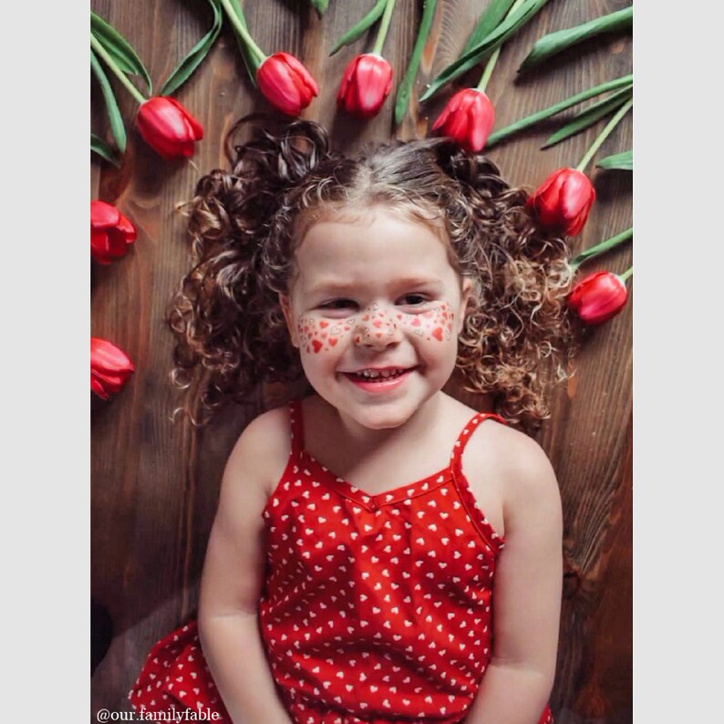 Pink Hearts Freckles Temporary Tattoo Transfers. Set of 3 - Etsy