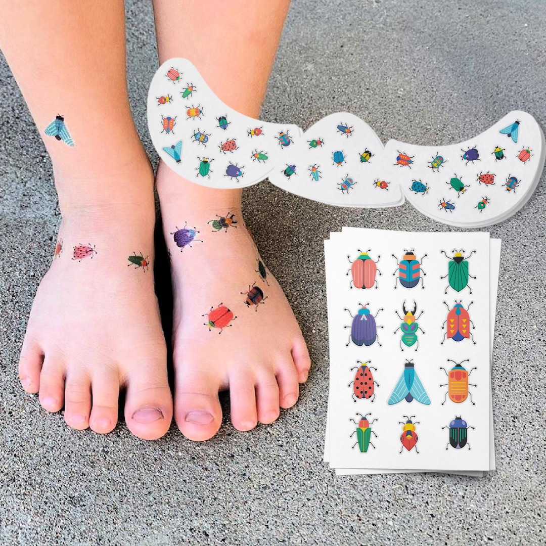 Tiny Bugs Temporary Tattoo Transfers. Set of Body Stickers for Kids ...