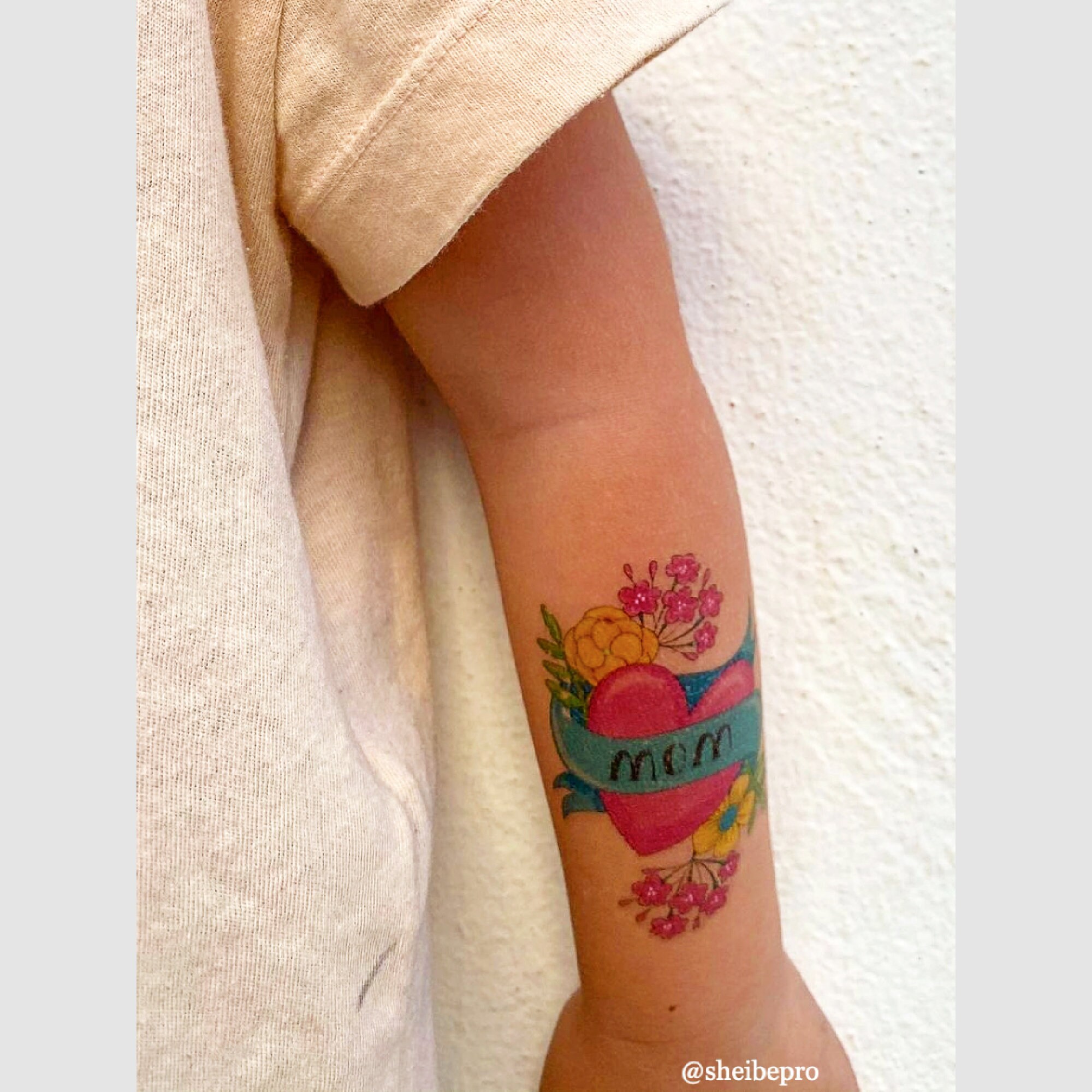 Mom temporary tattoo transfers. Set of 3 love mum fake tatts. | Etsy