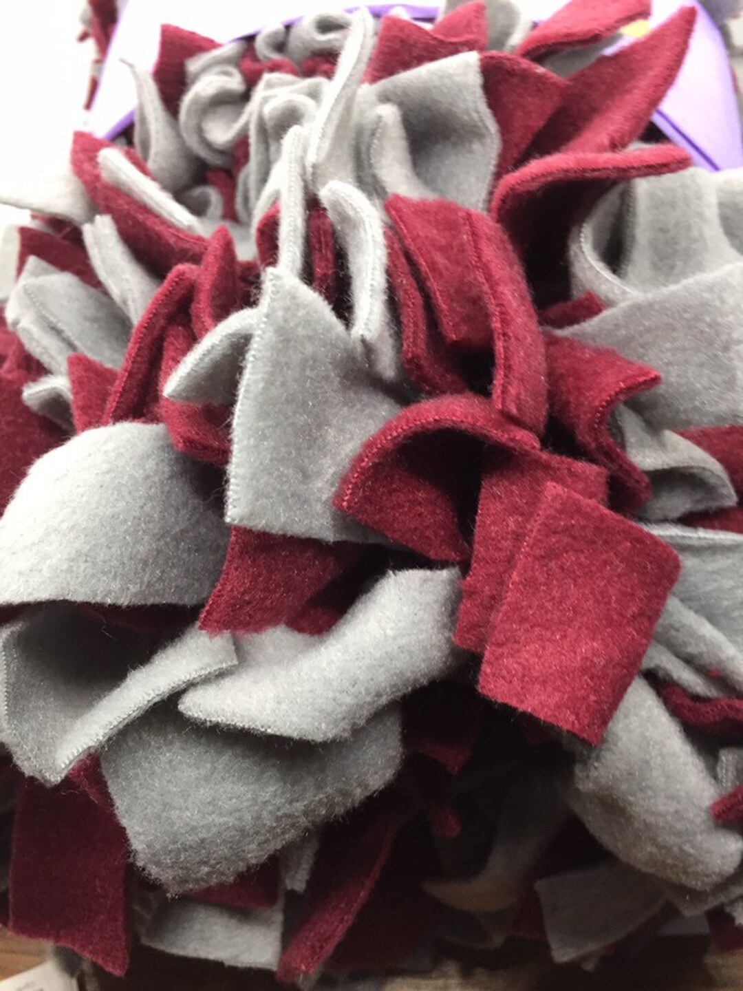 Burgundy and Gray Washable Snuffle Mat/ Pet Nose Work Foraging Pick ...