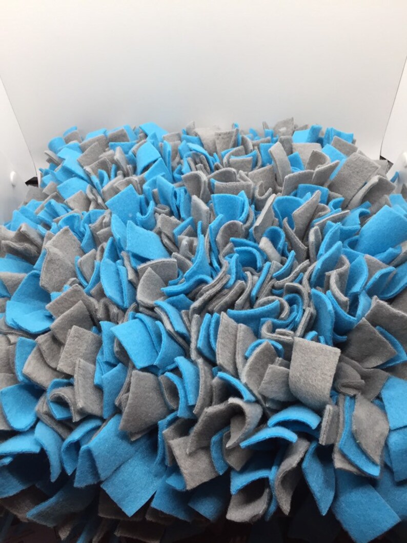 Blue & Dark Gray Washable Snuffle Mat/ Pet Nose Work Foraging Pick Your ...