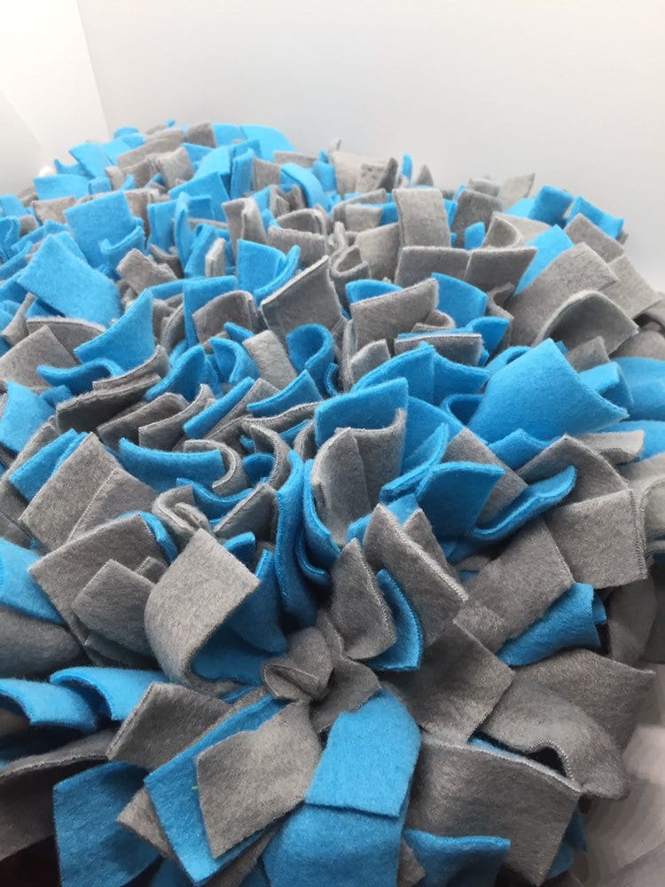 Blue & Dark Gray Washable Snuffle Mat/ Pet Nose Work Foraging Pick Your ...