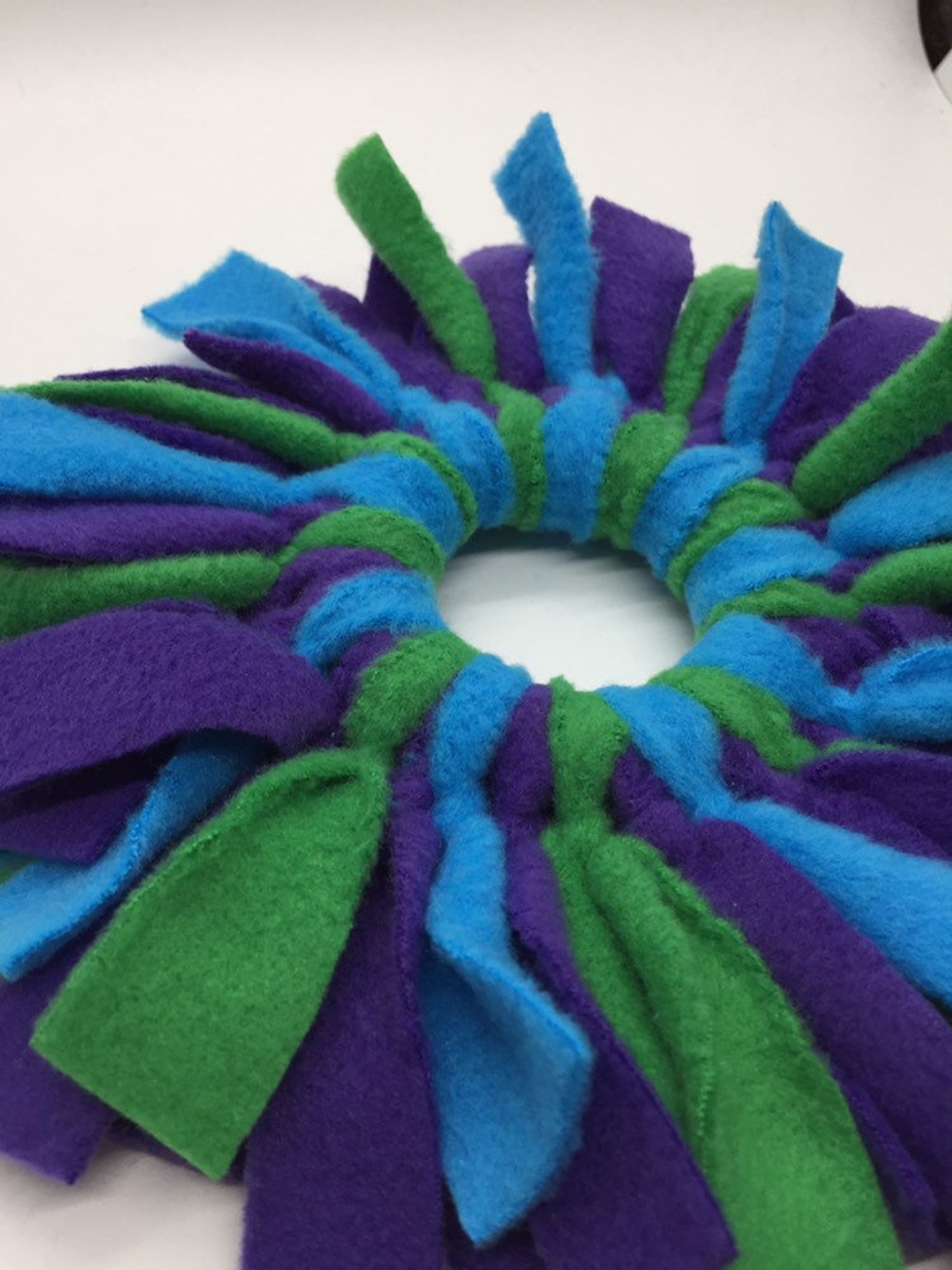 Pet Chew Ring Purple/blue/& Green Anti-pill Fleece With Durable Ring - Etsy