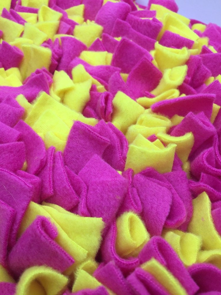 Hot Pink/ Yellow Easy to Store Roll-up Washable Snuffle Mat/ - Etsy