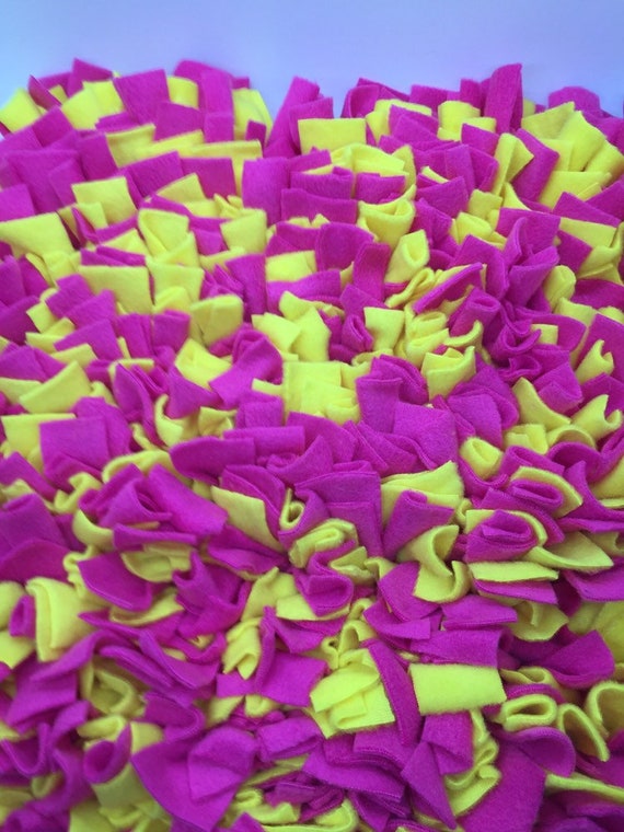 Hot Pink/ Yellow Easy to Store Roll-up Washable Snuffle Mat/ - Etsy