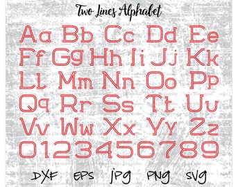 Two Line Font Svg | Etsy