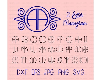 Two letter monogram | Etsy
