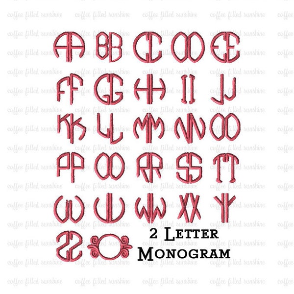 2 Letter Monogram - Etsy