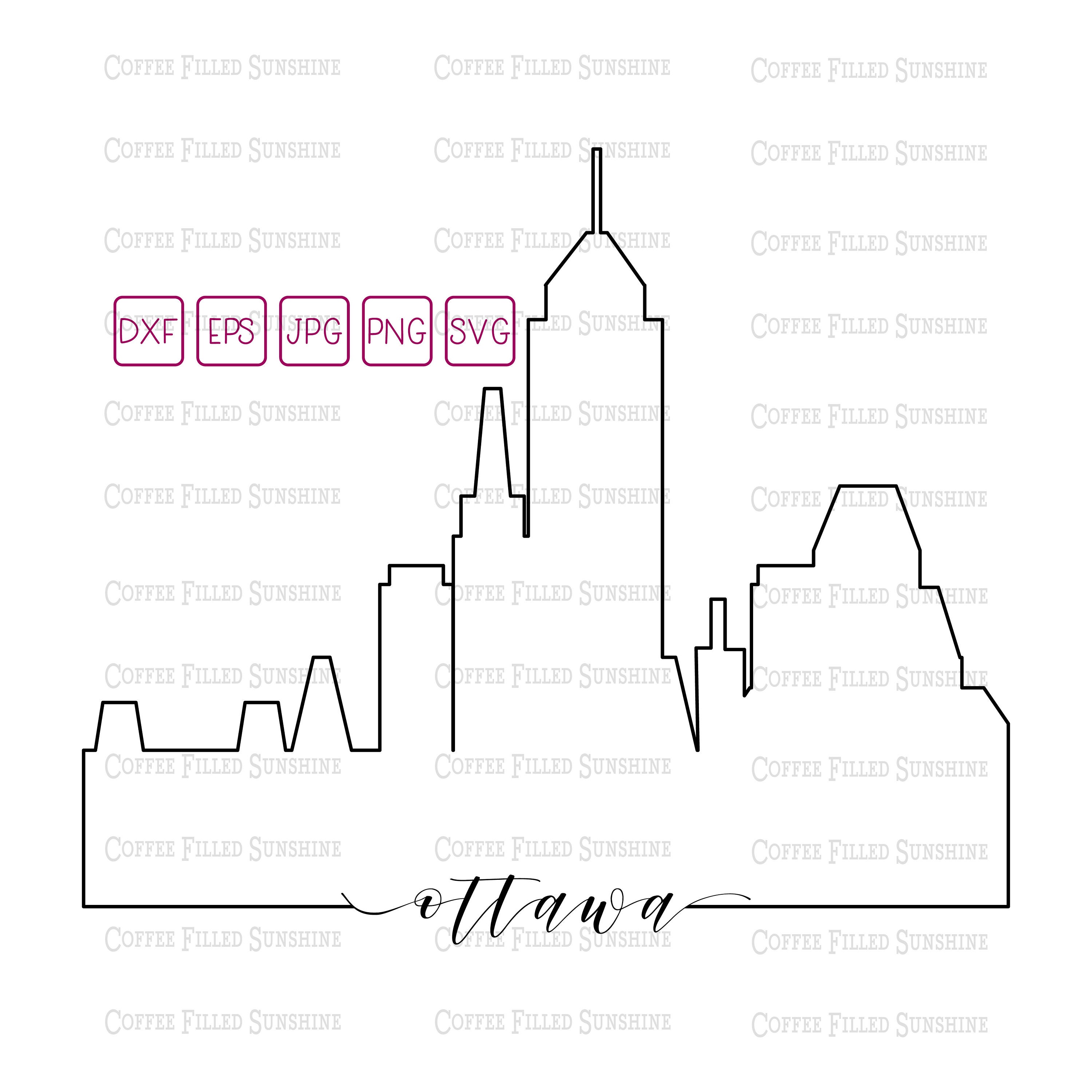 CANADA OTTAWA SKYLINE - Digital Download, Canadian Gps Coordinates ...
