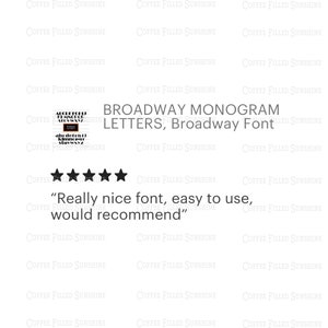 BROADWAY MONOGRAM LETTERS, Broadway Font, Theatre Alphabet Font, Drama ...