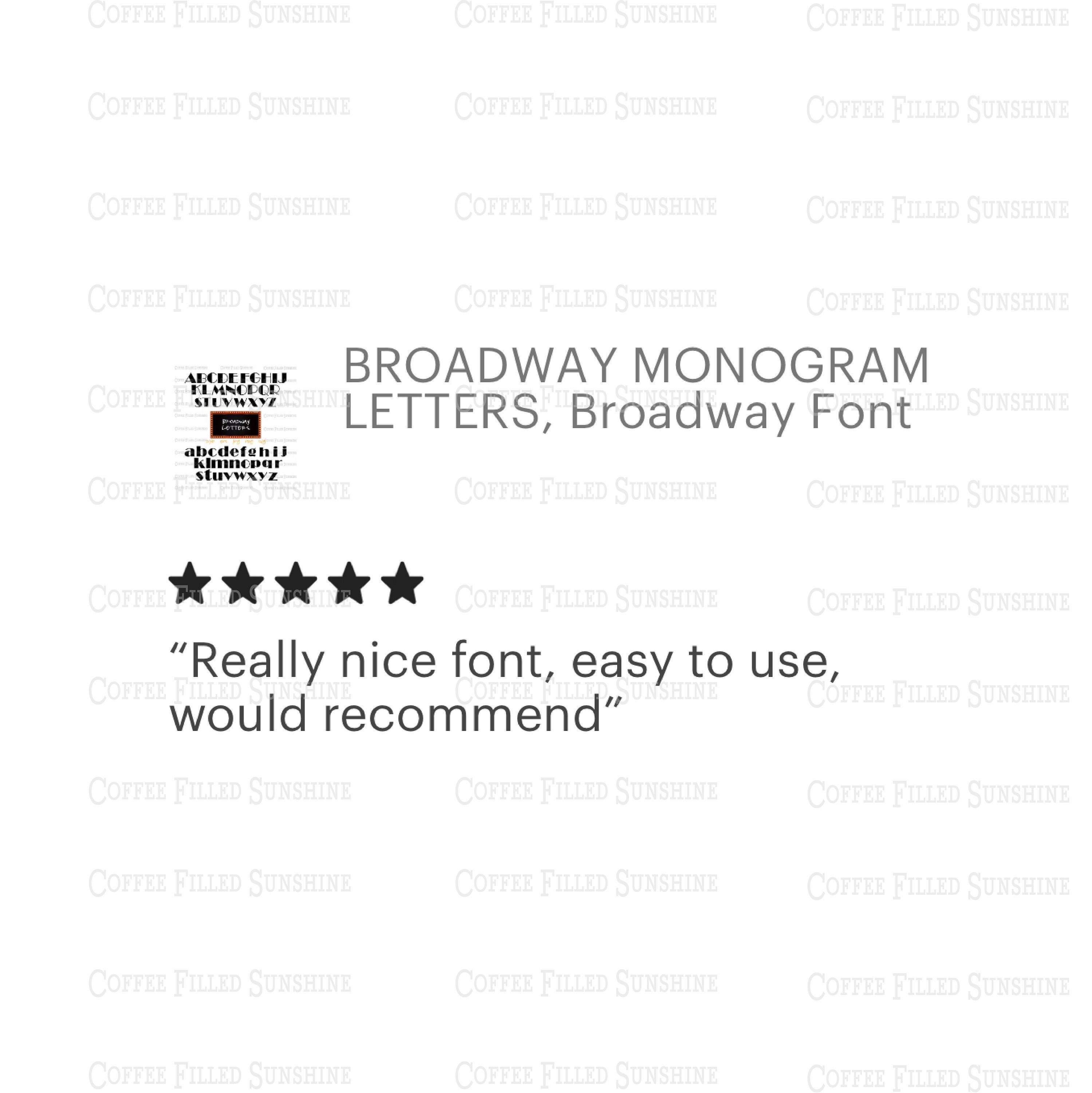 BROADWAY MONOGRAM LETTERS Broadway Font Theatre Alphabet | Etsy