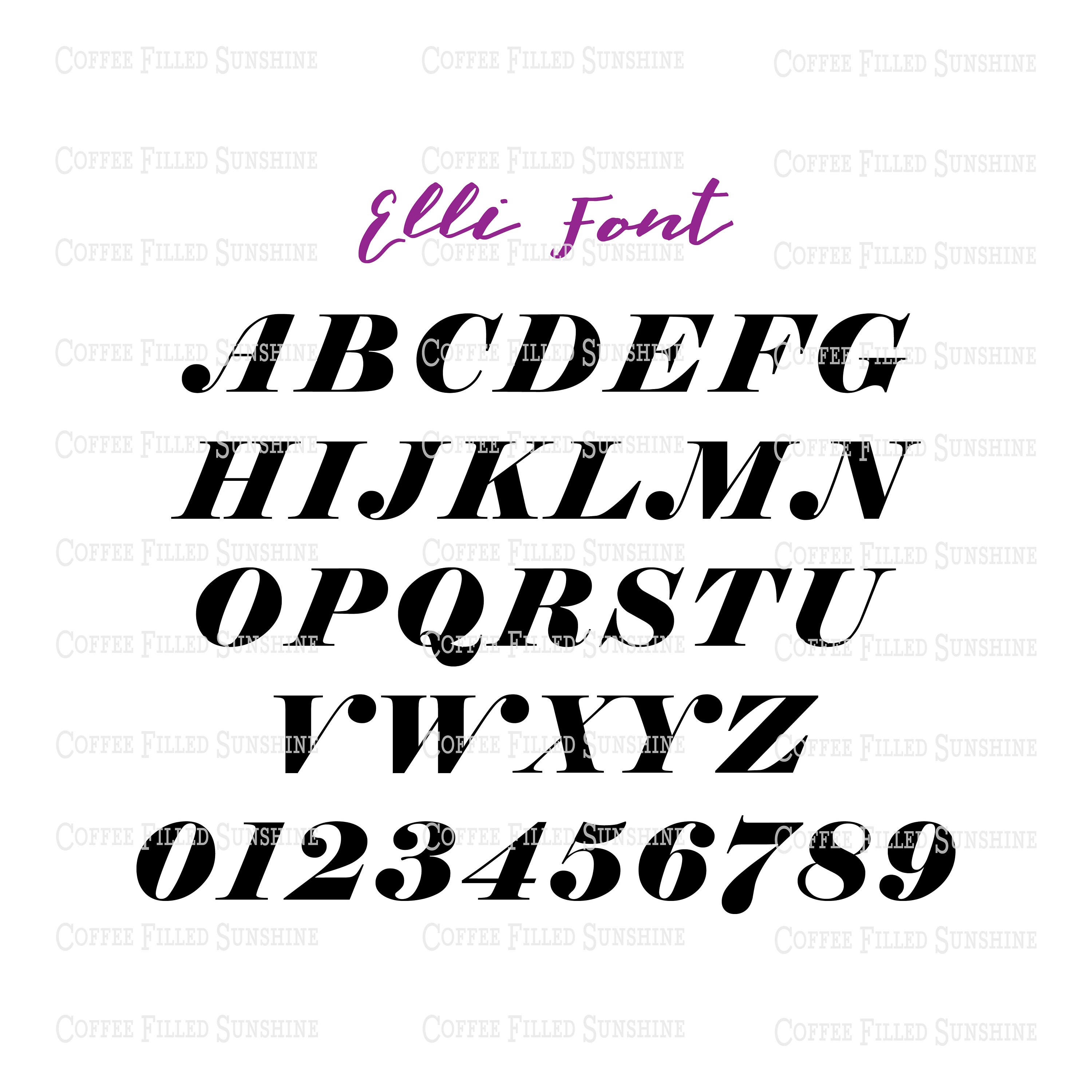 ELLI SCRIPT FONT svg Font Cut/Print File Instant Download | Etsy