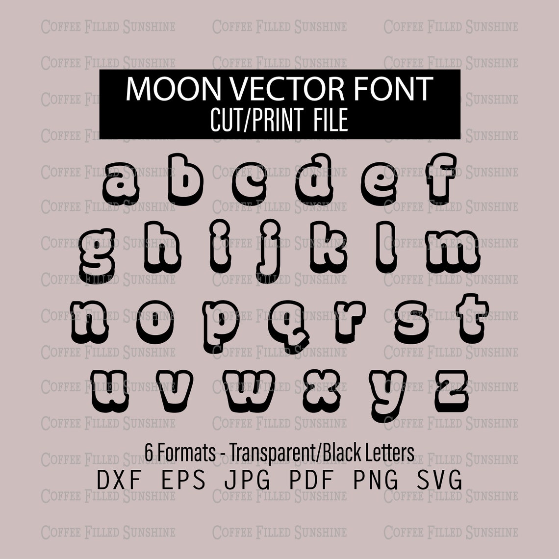 MOON FONT Digital Download VECTOR Shadow Font Transparent - Etsy
