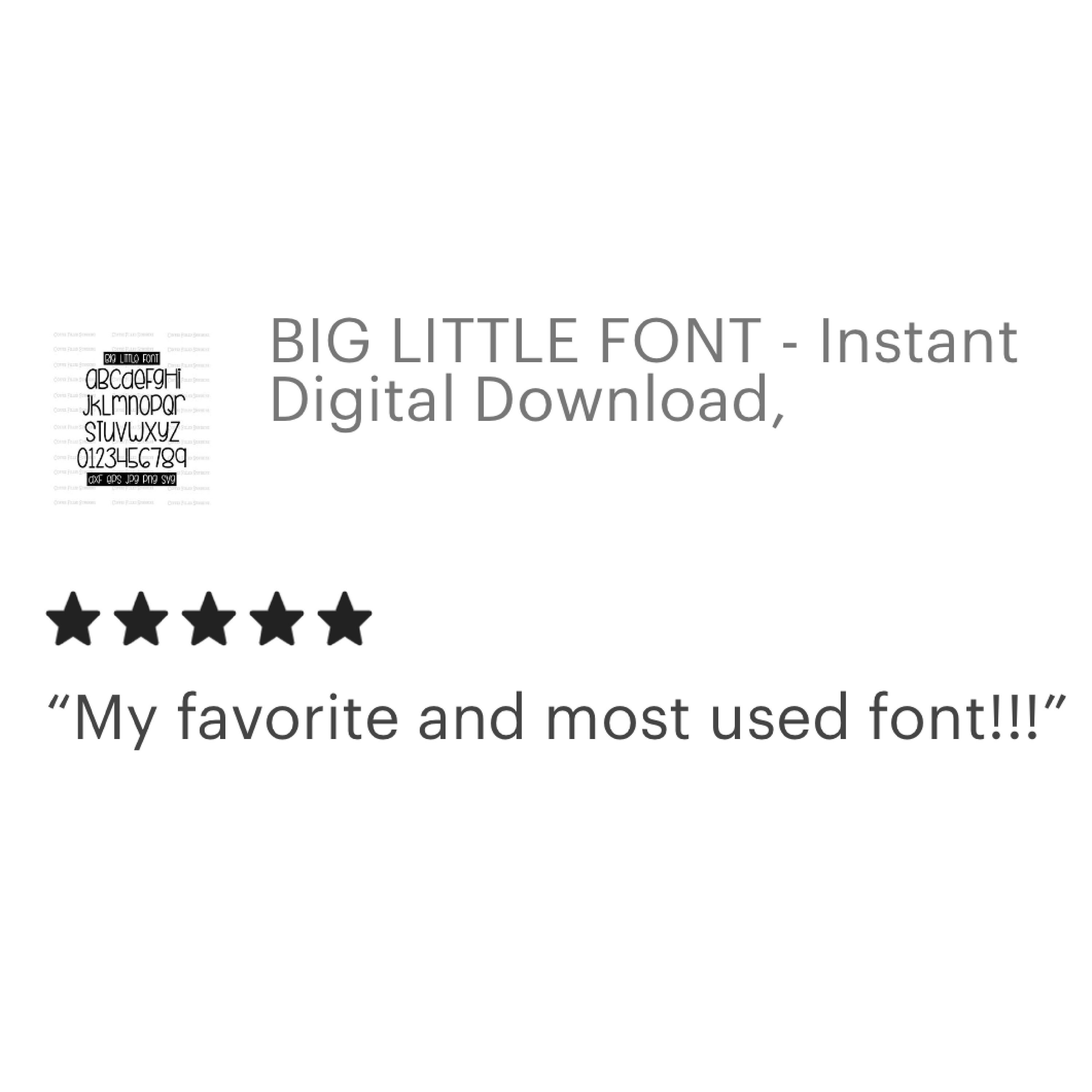 BIG LITTLE SVG Font Digital File Cut Print File Iron On | Etsy