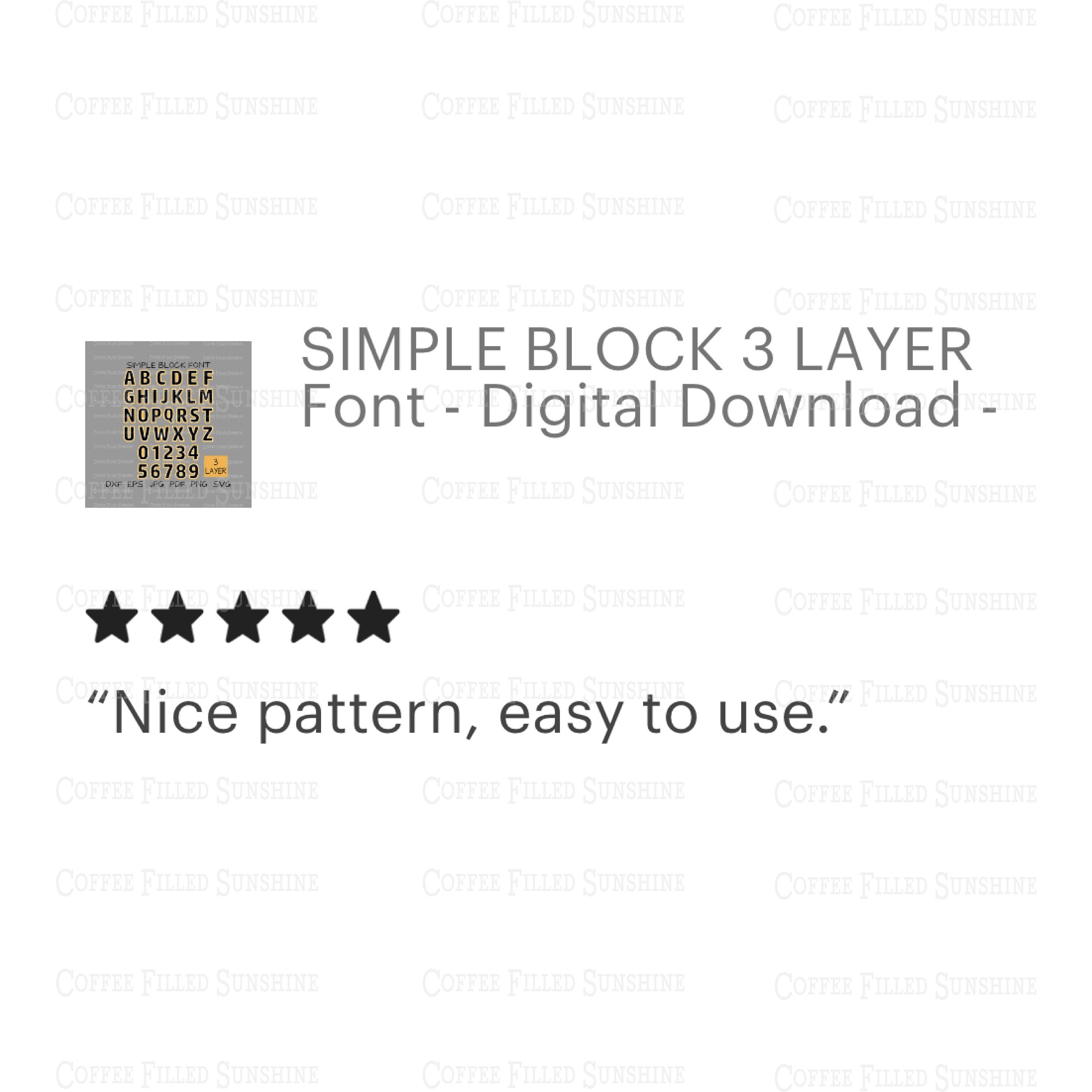 SIMPLE BLOCK 3 LAYER Font - Digital Download - Cut File, Printable ...