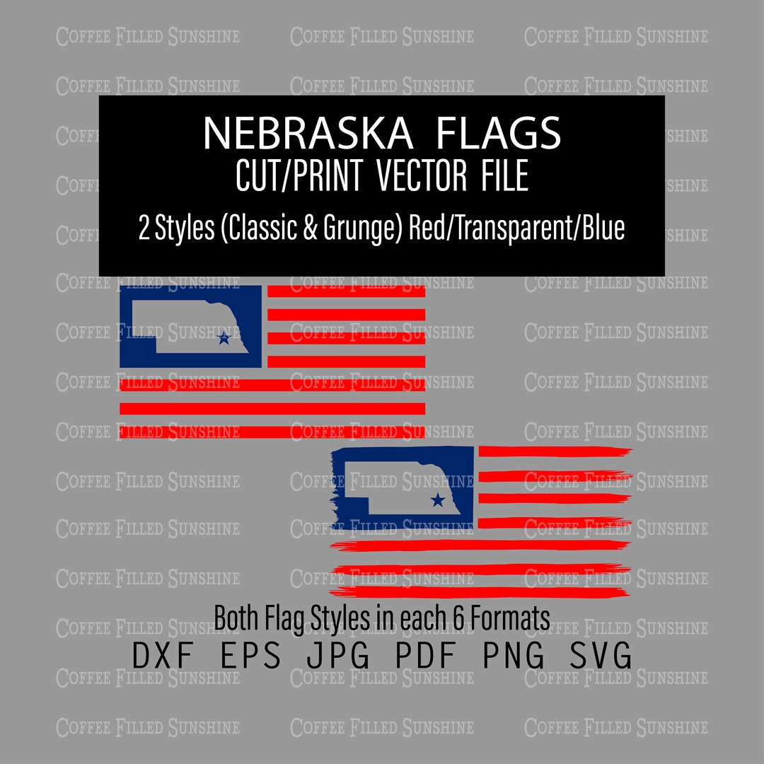 NEBRASKA Flag - NE State Cutout in USA Flag, Grunge & Classic Flag ...