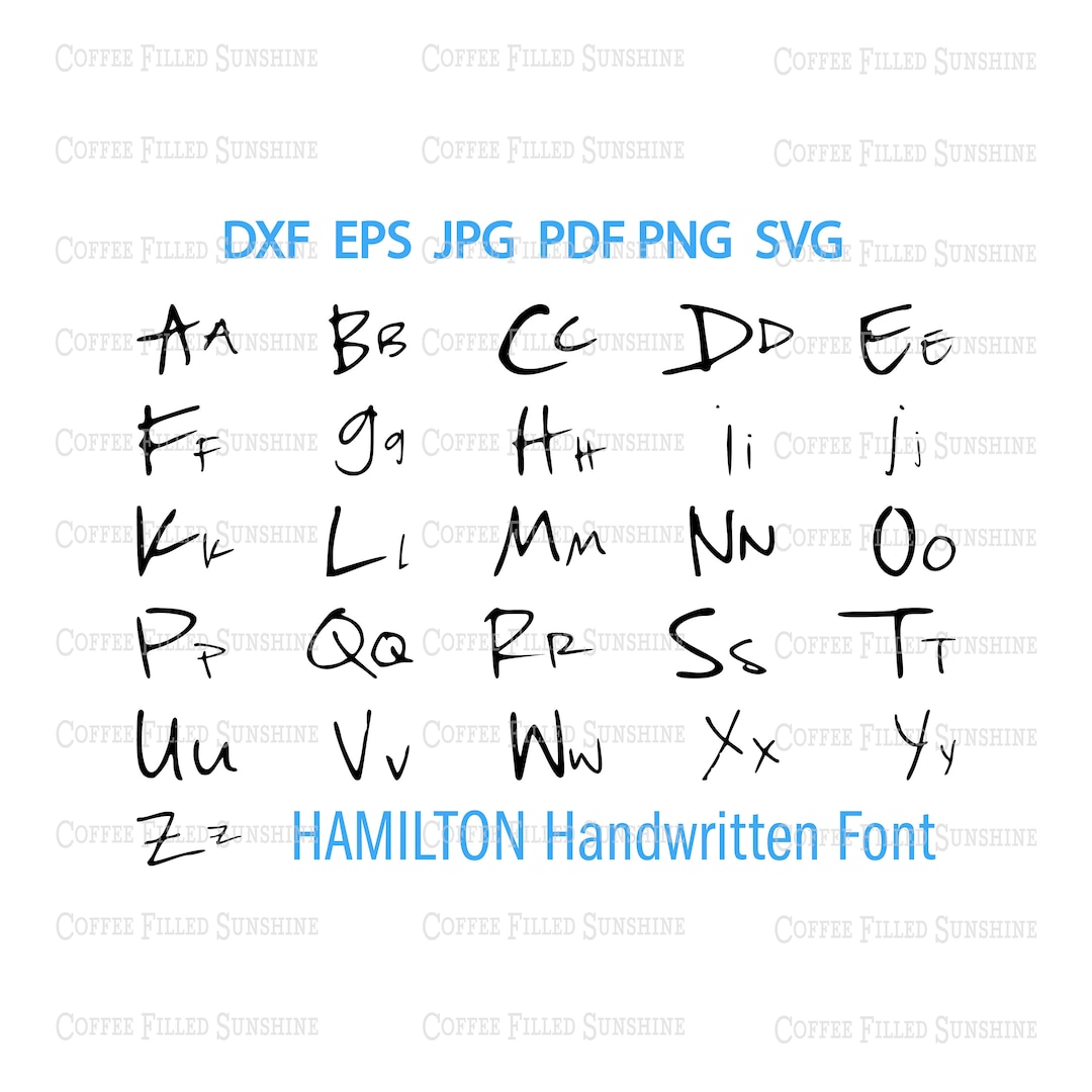 HAMILTON HAND DRAWN Letters - Digital Cut File, Vector Clipart ...