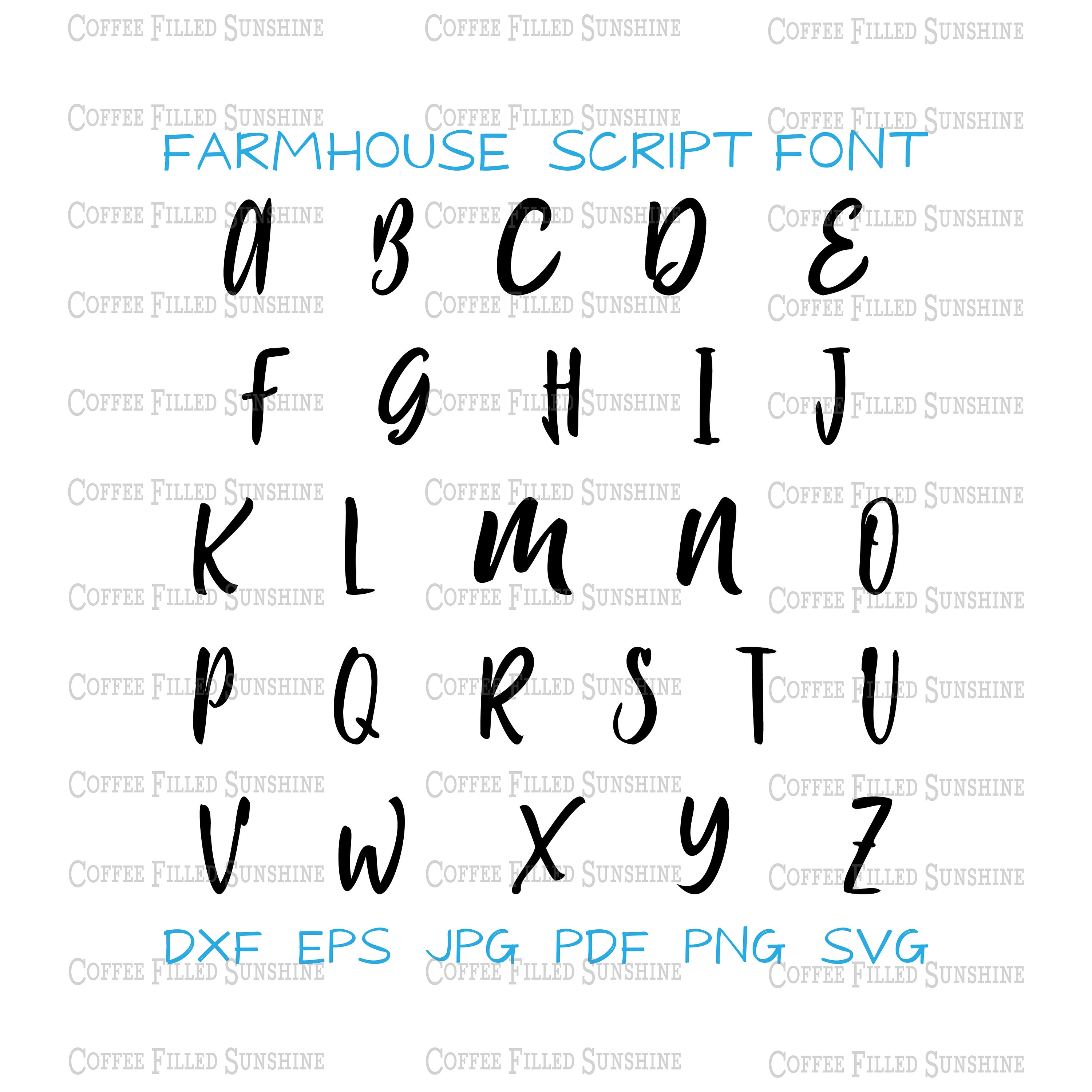 FARMHOUSE SCRIPT FONT - Svg Font, Cut/print File, Instant Download ...