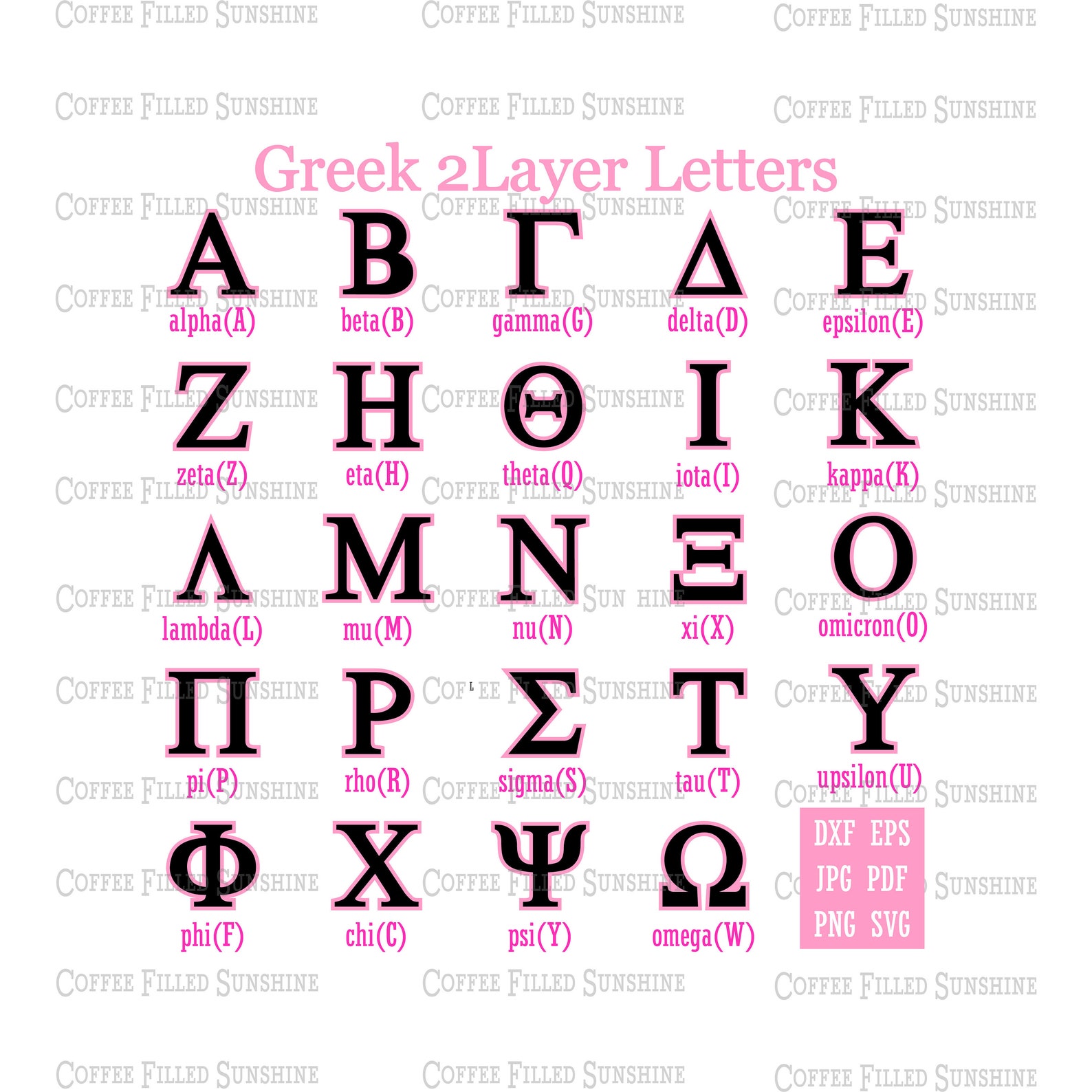 GREEK LETTERS Bundle Greek Sorority SVG Font Big Little | Etsy