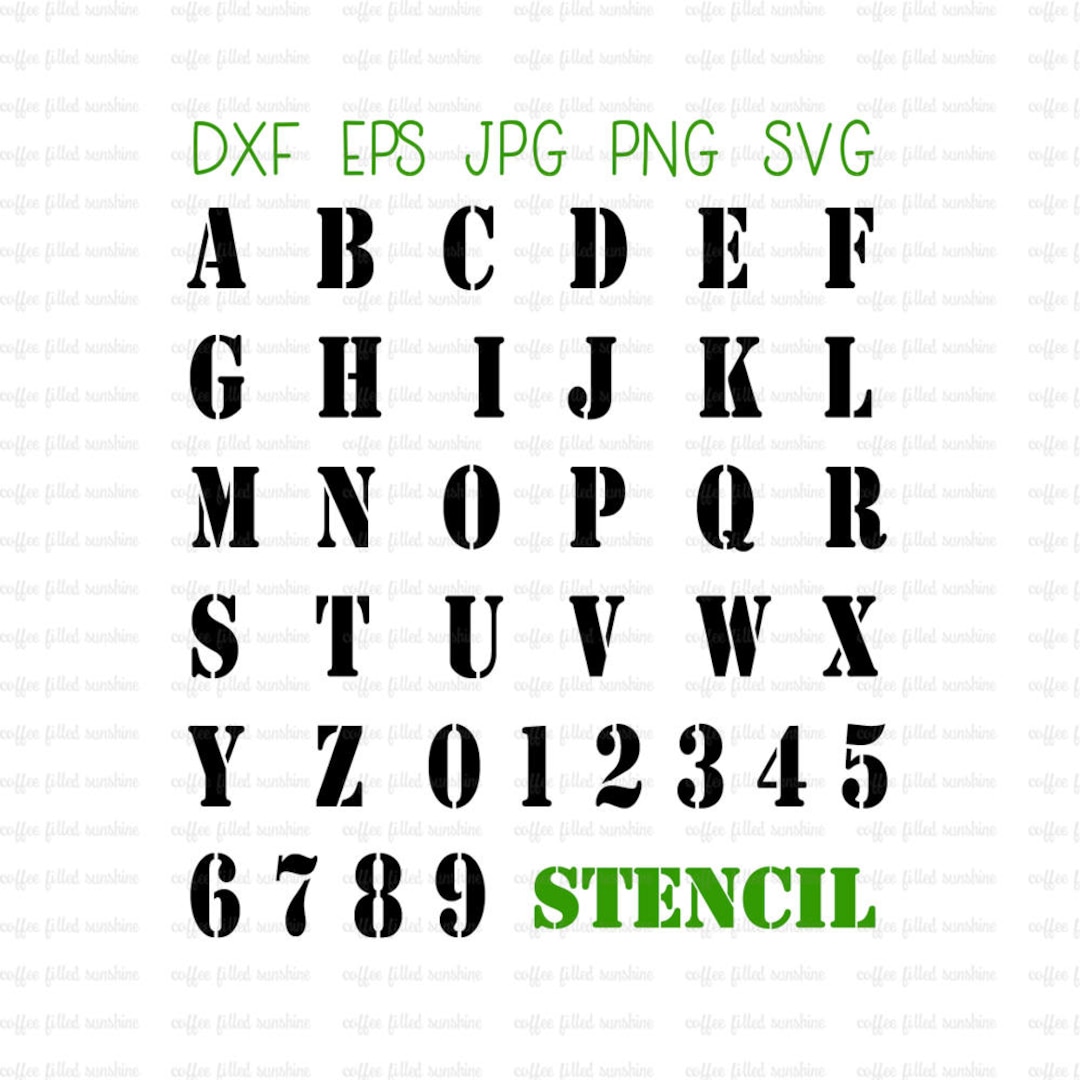 MILITARY STENCIL, Military SVG, Svg Stencil, Stencil Font, Svg Font ...