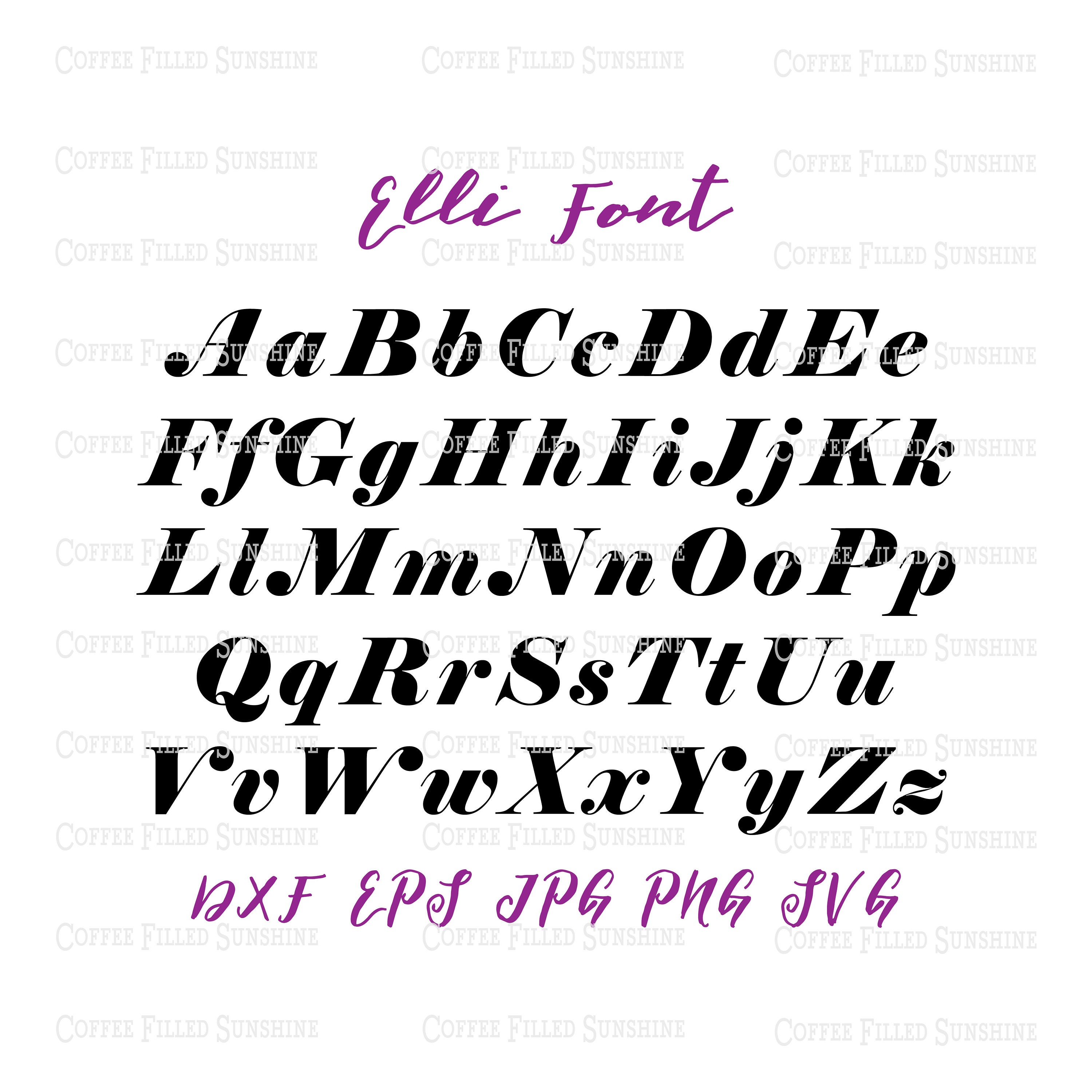ELLI SCRIPT FONT svg Font Cut/Print File Instant Download | Etsy