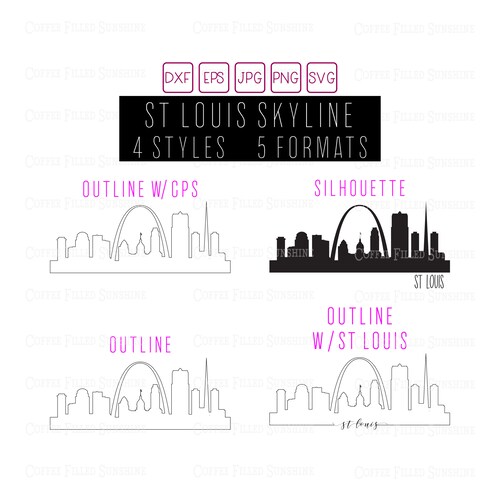 St Louis Skyline Silhouette. Svg Png Eps Dxf Cut Files. - Etsy