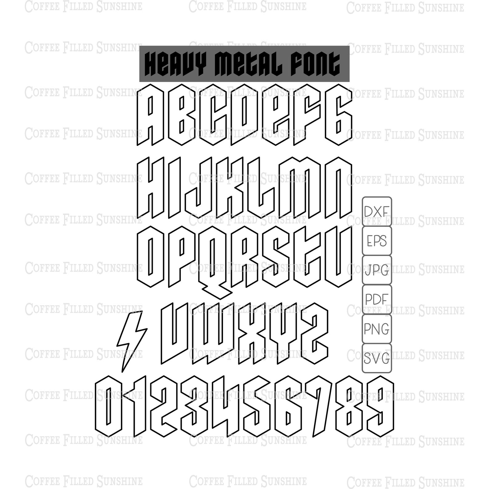 HEAVY METAL FONT - Rockband Letters, Svg Font, Digital Cut Print File ...