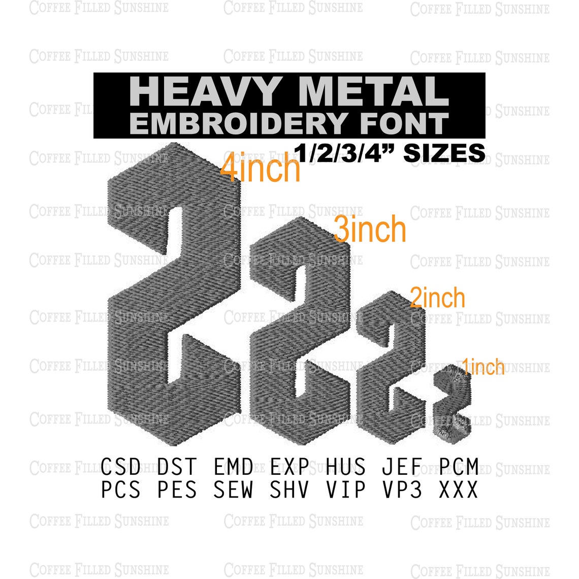 HEAVY METAL EMBROIDERY File Digital Download 4 Sizes Csd - Etsy
