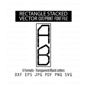 RECTANGLE STACKED 2 Letter FONT Instant Digital Download, Vector Cut ...