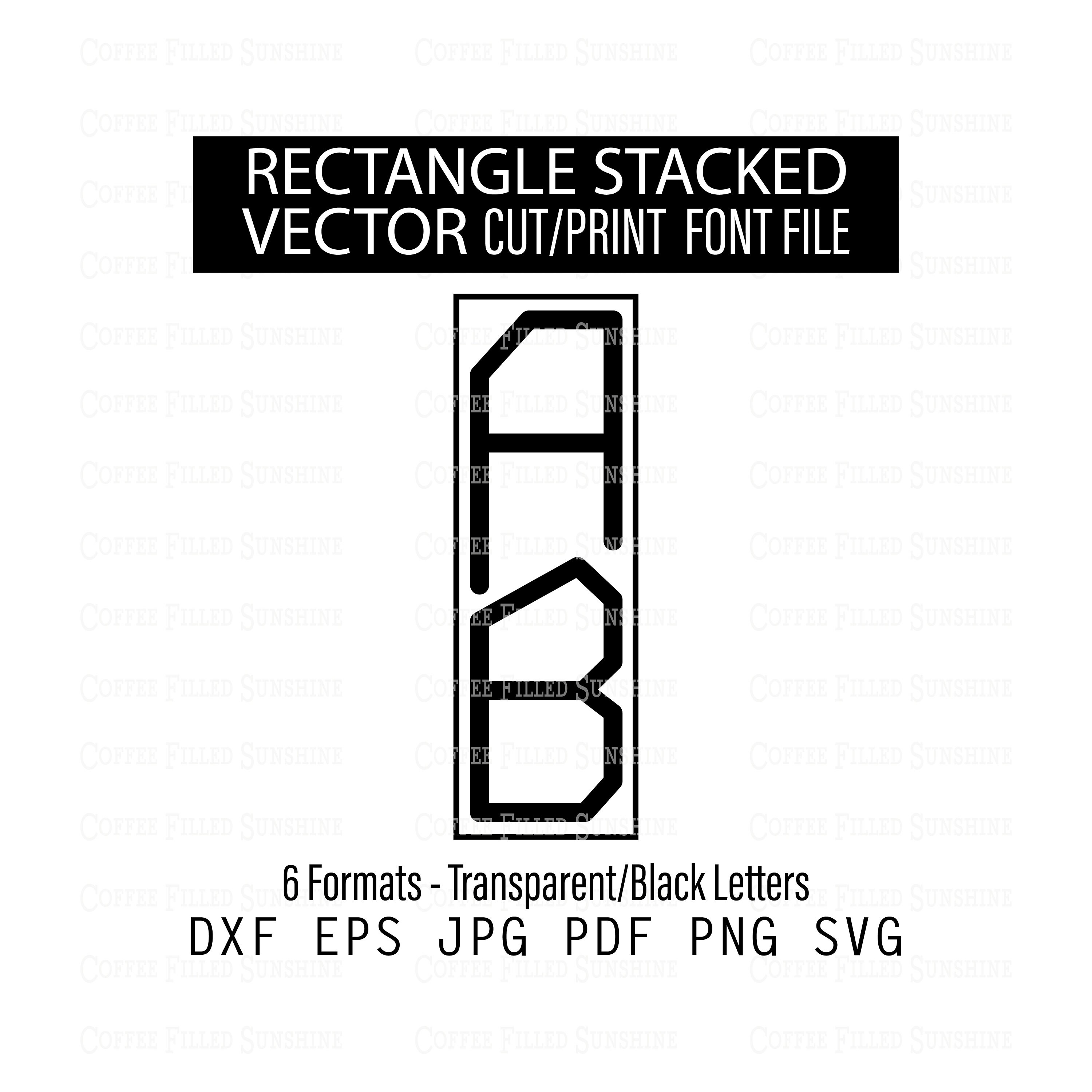 RECTANGLE STACKED 2 Letter FONT Instant Digital Download - Etsy