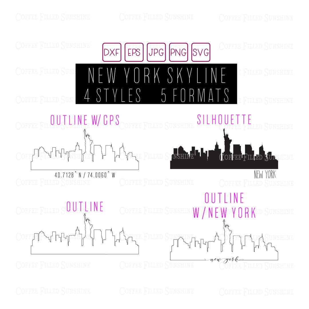 NEW YORK City Skyline - Digital Cut/print File - Nyc USA Gps ...