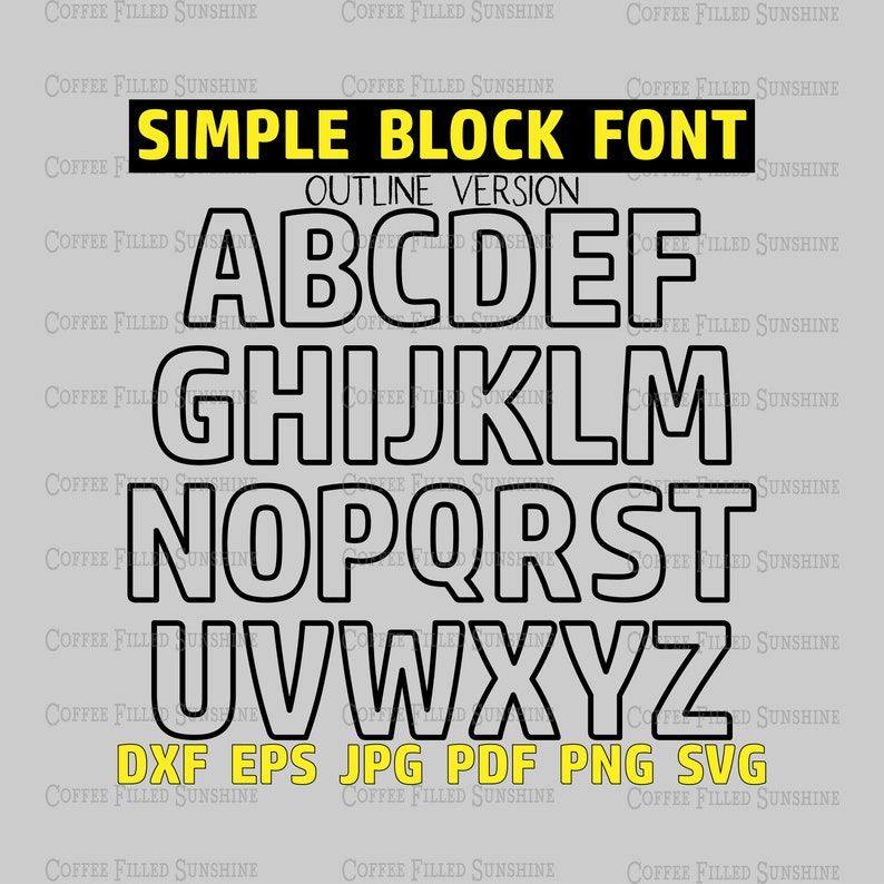 SIMPLE BLOCK FONT Svg Digital Download Cutter File - Etsy India