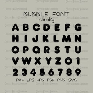BUBBLE FONT Vector Font - Cutter File, Printable, Iron On, Funky ...