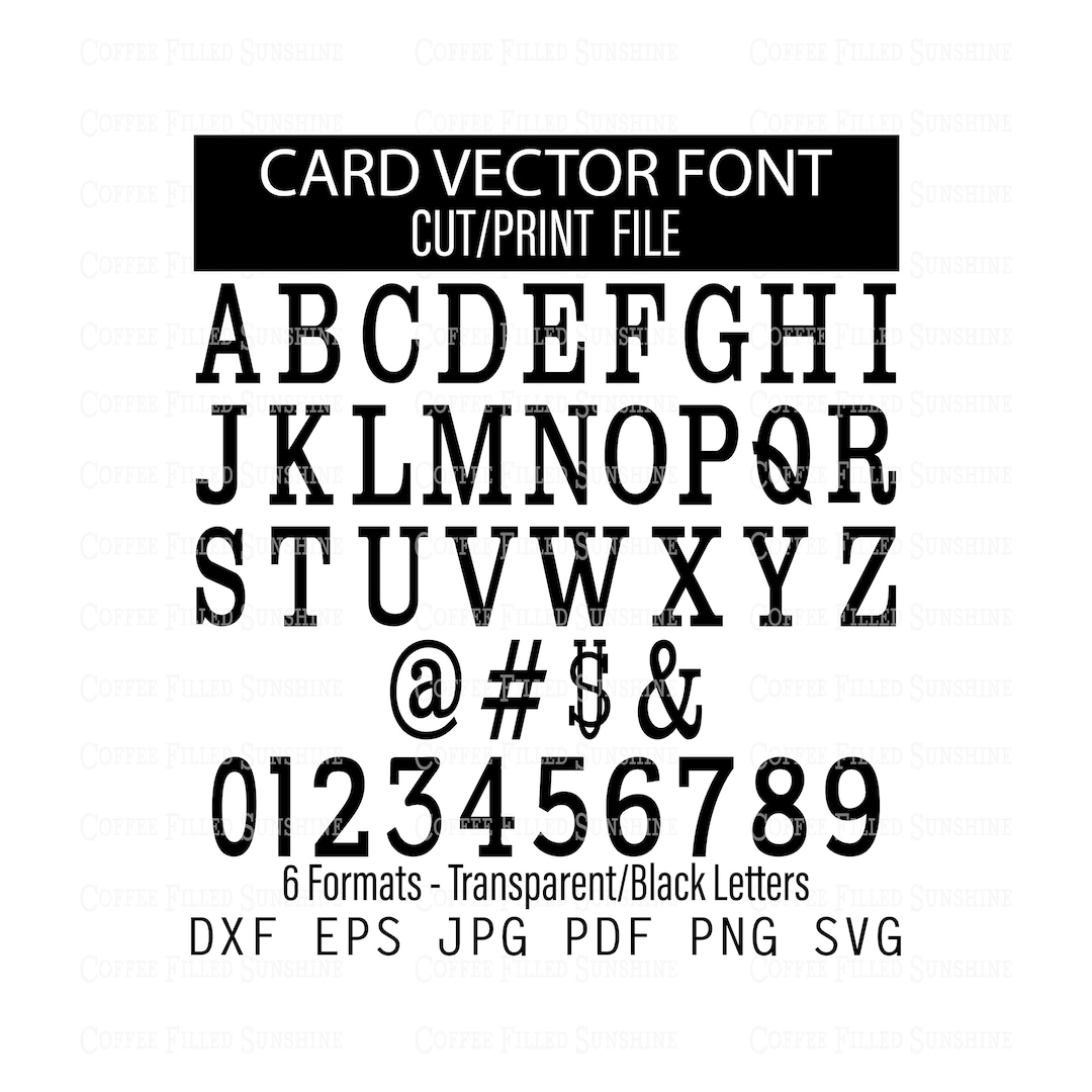 CARD FONT - VECTOR Letter Images - Cut/print Vector File, Digital ...