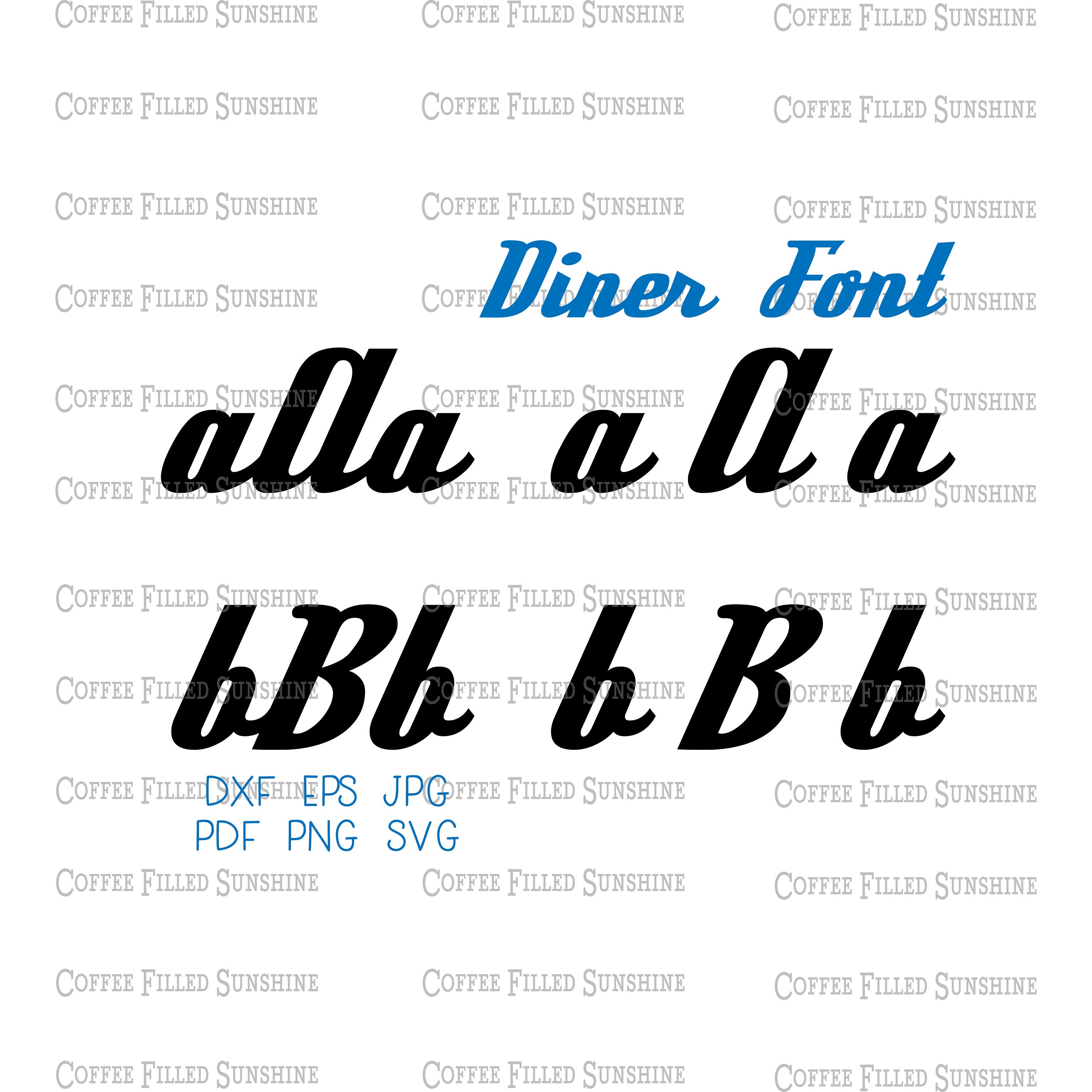DINER SCRIPT FONT Svg Font Cut/print File Instant - Etsy