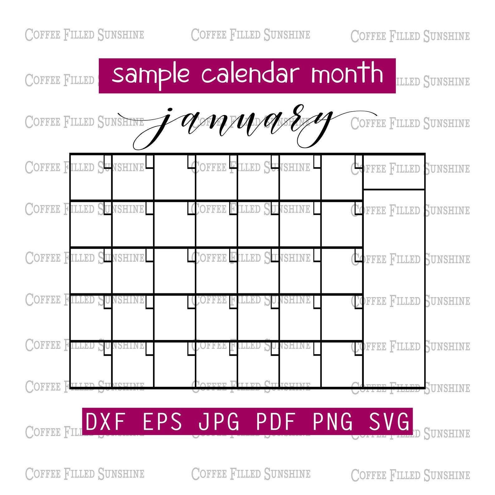 CALENDAR MONTHS SVG - Digital Cut Print File - Days, Months, Years ...