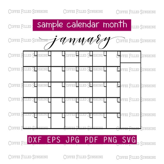 KALENDER MONATE SVG Digital Cut Print Datei Tage Monate - Etsy.de