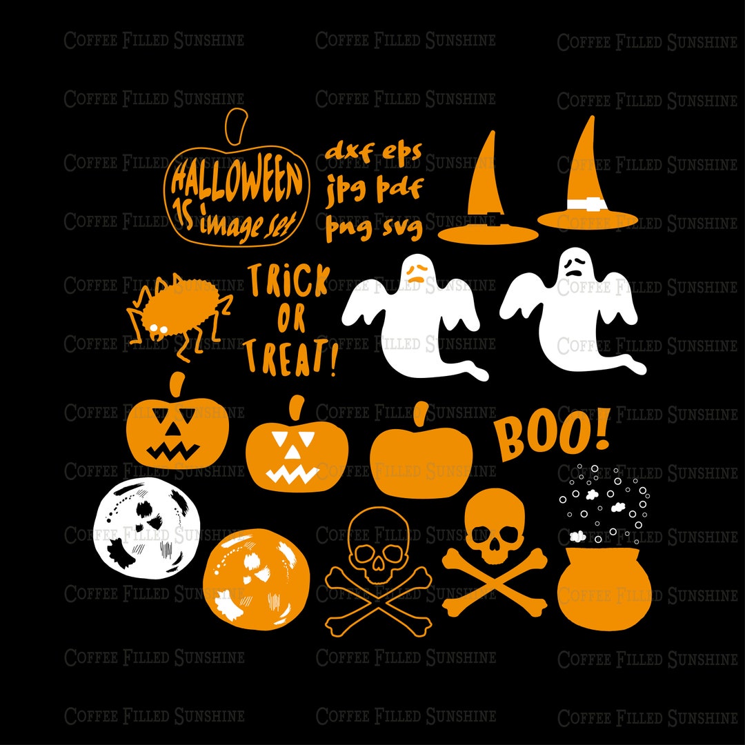 HALLOWEEN CLIPART - October Clipart, Skull Crossbones, Cauldron ...