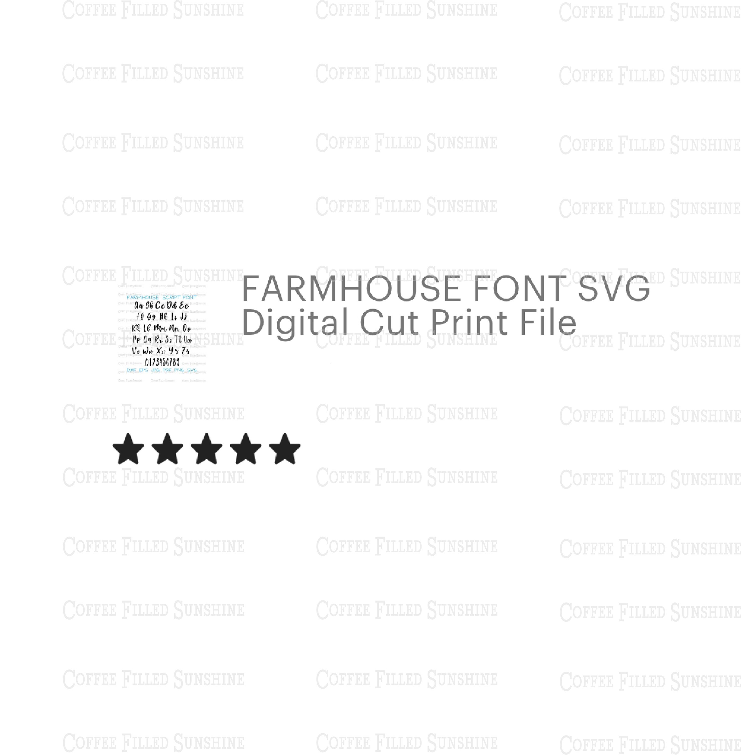 FARMHOUSE SCRIPT FONT - Svg Font, Cut/print File, Instant Download ...